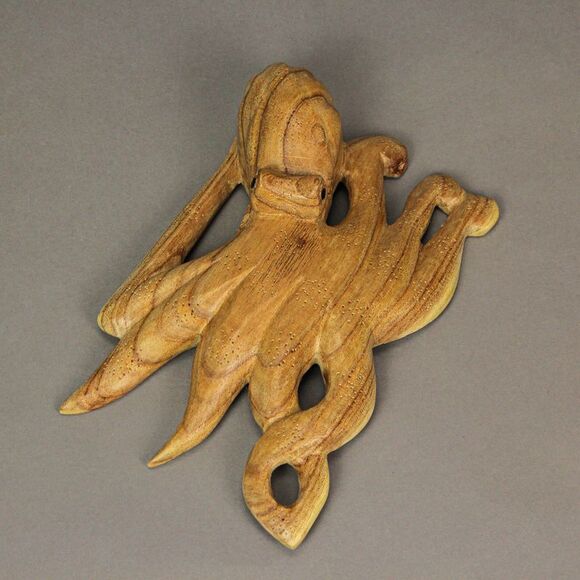 Contrast | Art | 8 Inch Wood Octopus Hand Carved Nautical Sculpture Sea ...